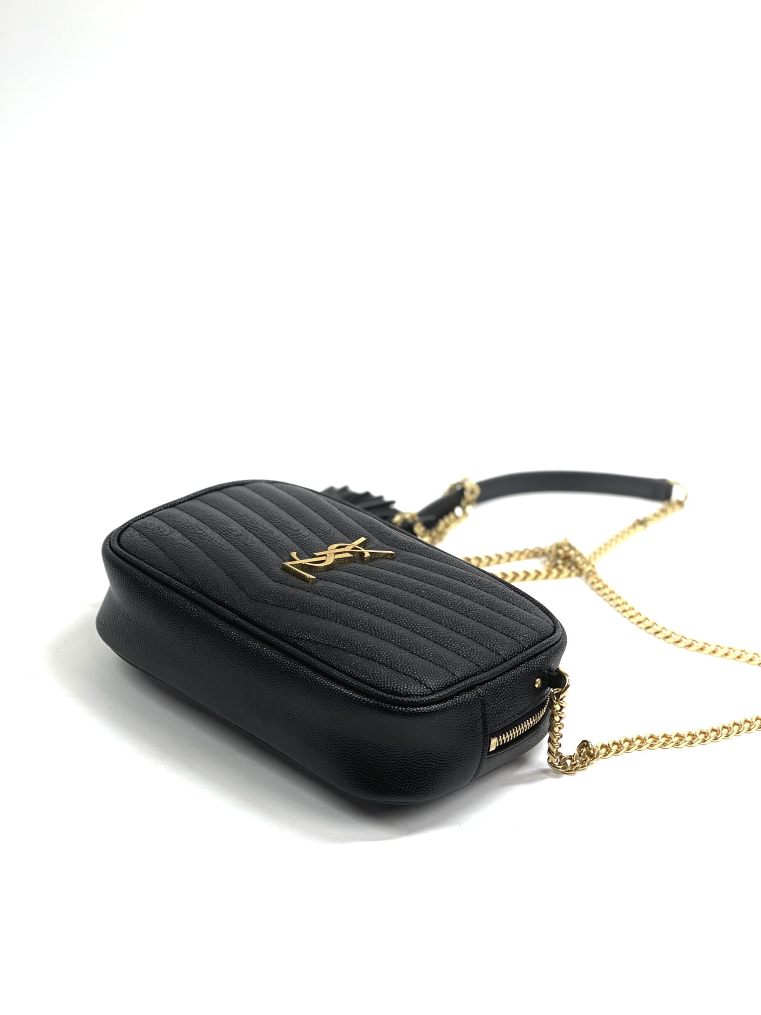 YSL Saint Laurent Mini Lou Black Matelassé Leather Camera Bag - A World ...