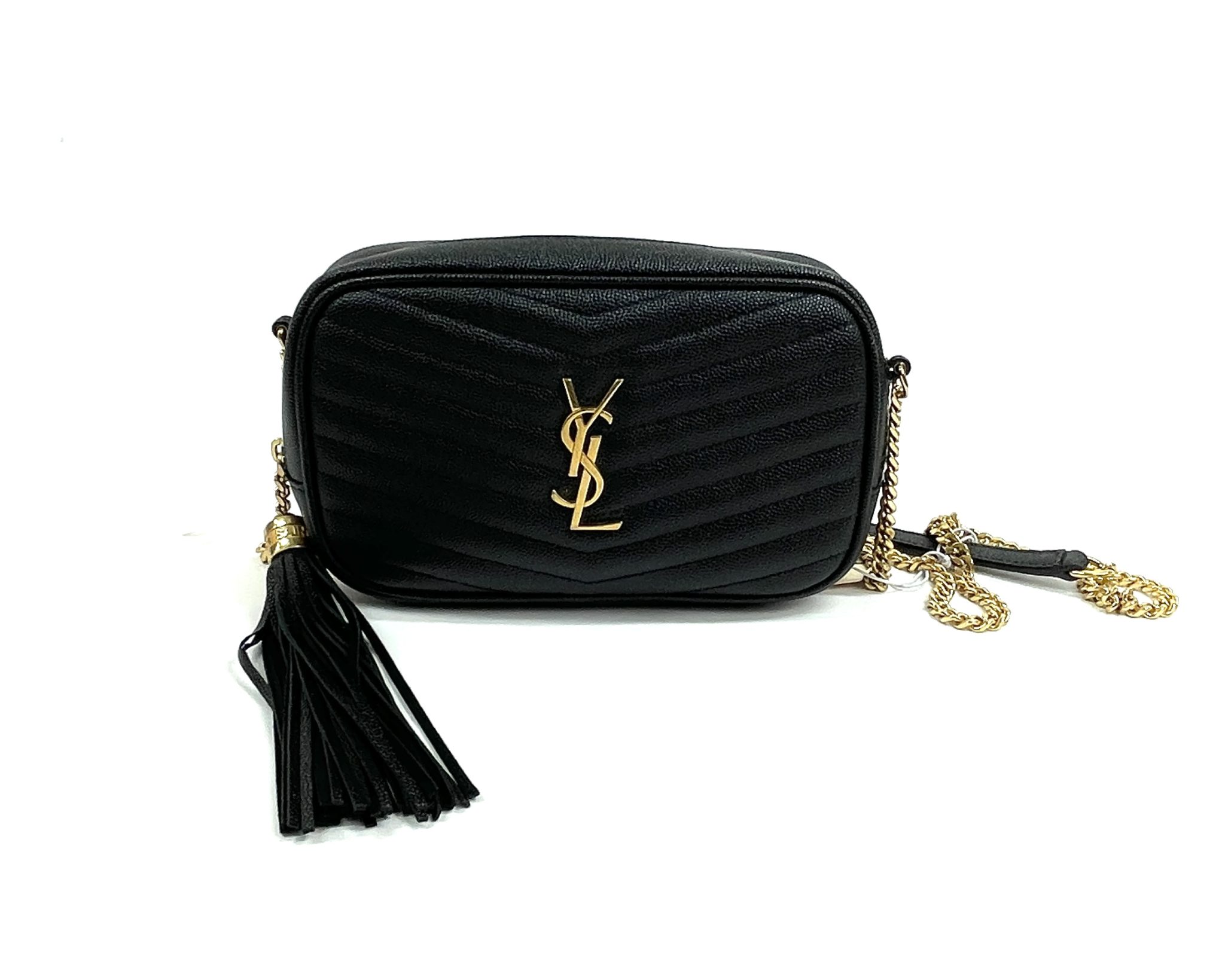 YSL Saint Laurent Mini Lou Black Matelassé Leather Camera Bag - A World ...